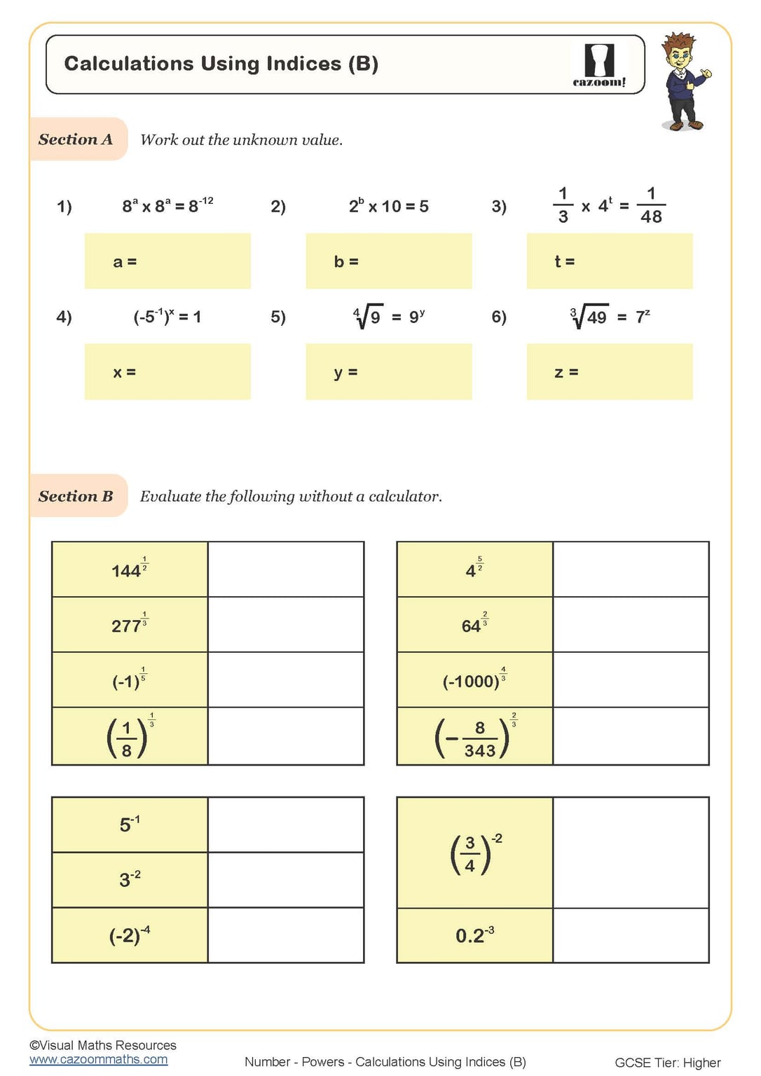 KS4 Maths Worksheets - Printable Maths Worksheets KS4 | Cazoom Maths