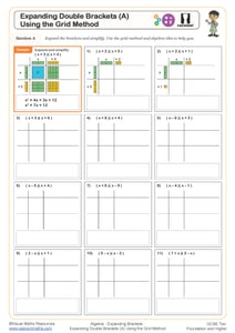 Expanding Double Brackets (A) Free Worksheet | Fun and Engaging PDF ...