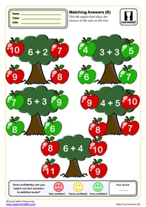 Matching Answers (C) Worksheet | Key Stage 1 PDF Addition Worksheets