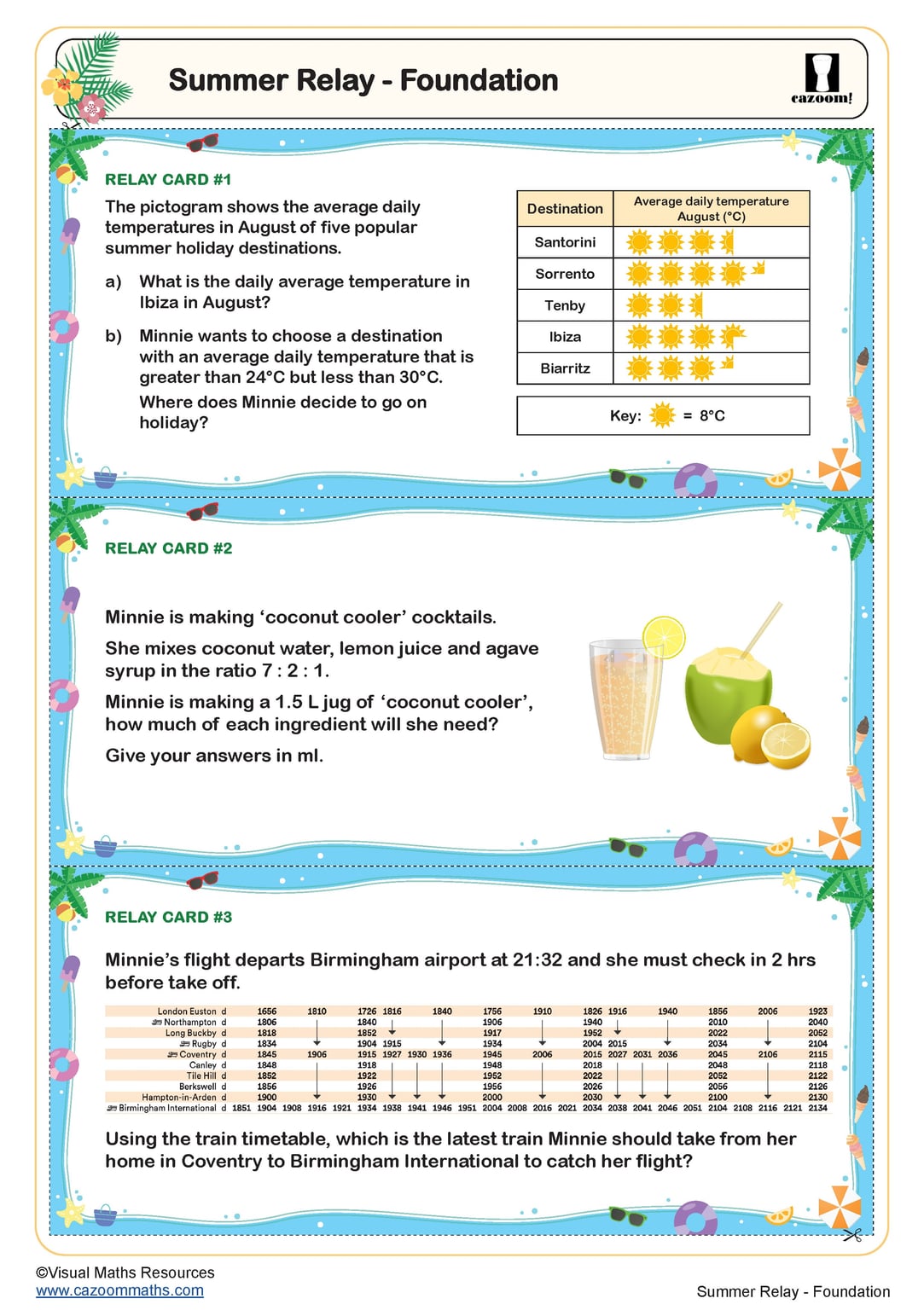 End of Summer Term Maths Activities - Printable Summer Activity Packs ...