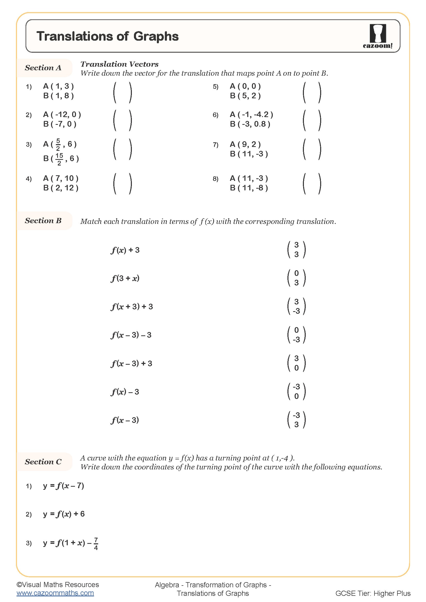 Reflecting Graphs Worksheet | Fun and Engaging Algebra Worksheet