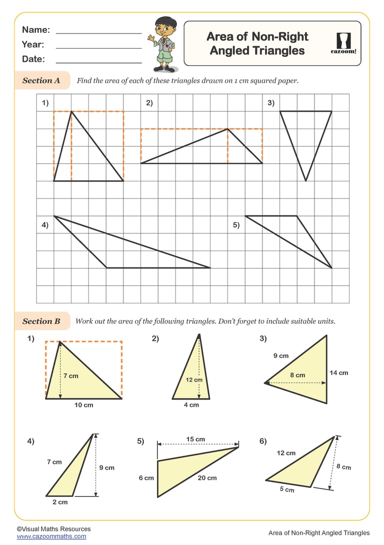Area of Rectangles Worksheet | Key Stage 2 PDF Measurement Worksheets