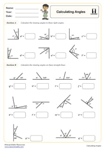 Calculating Angles (A) Worksheet | Fun and Engaging Year 6 PDF Worksheets
