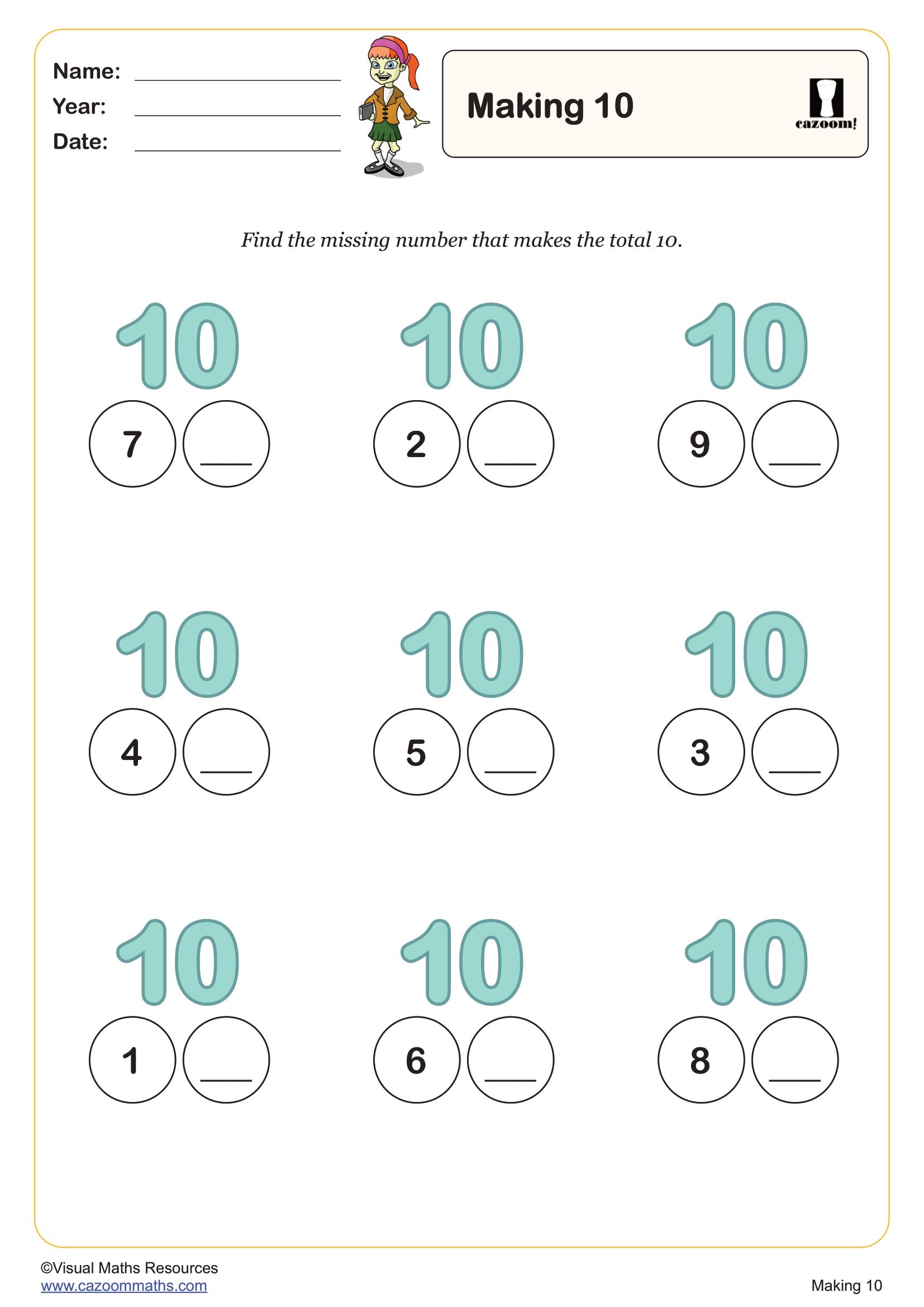 Number Bonds to 20 Worksheets - Printable Worksheet Number Bonds to 20 ...
