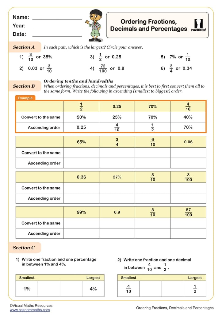 Rounding to Whole Numbers Worksheet | PDF printable Number Worksheets
