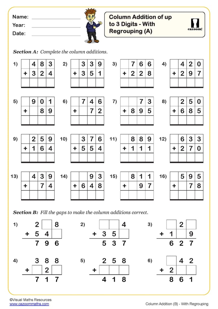Column Subtraction (C) Worksheet | Key Stage 2 PDF Subtraction Worksheets