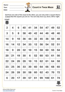Counting Forwards and Counting Backwards Worksheet | Key Stage 1 PDF ...