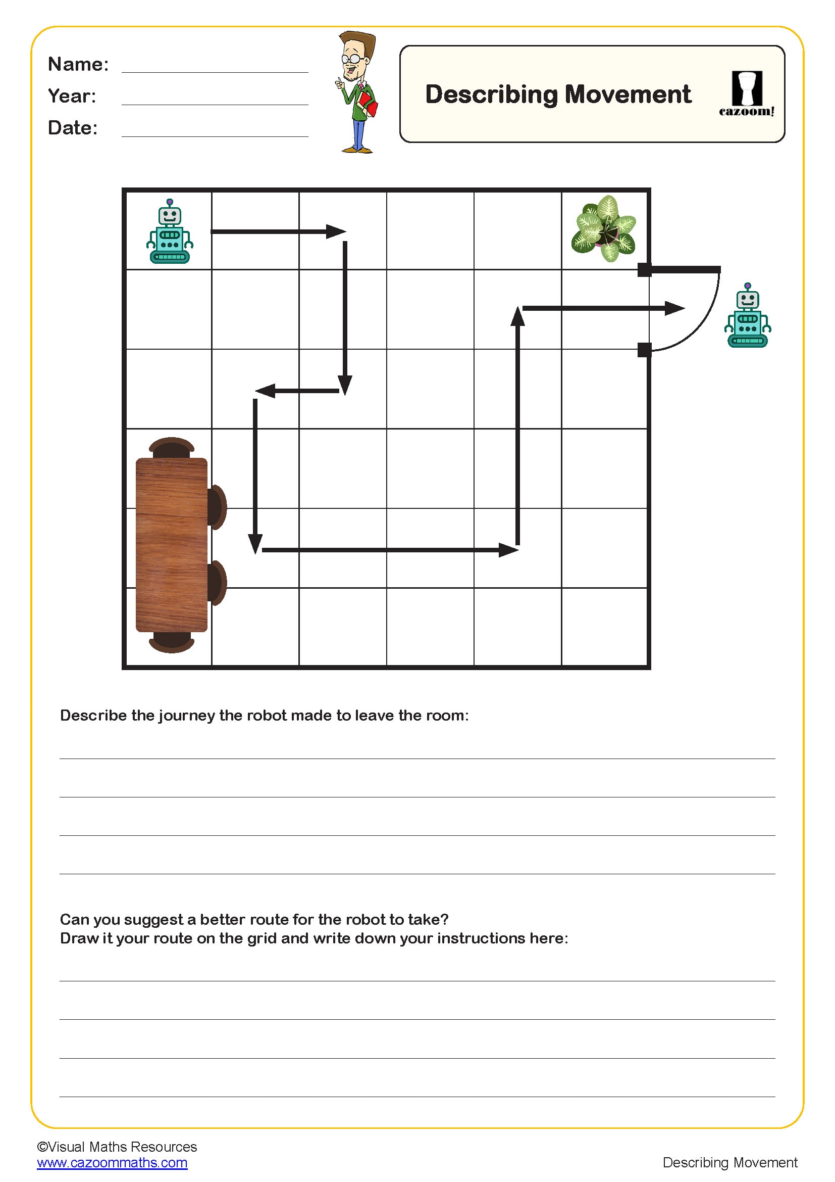 Position and Direction Worksheets - Printable Maths Direction ...