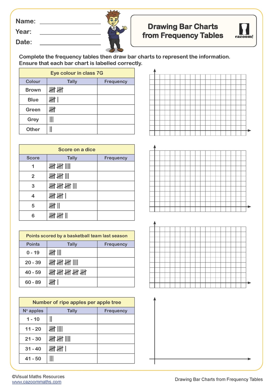 Drawing Pie Charts (A) Worksheet | Fun and Engaging Year 6 PDF Worksheets