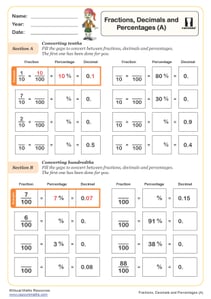 Fractions Equivalent to One Third Worksheet | Fun and Engaging Year 5 ...