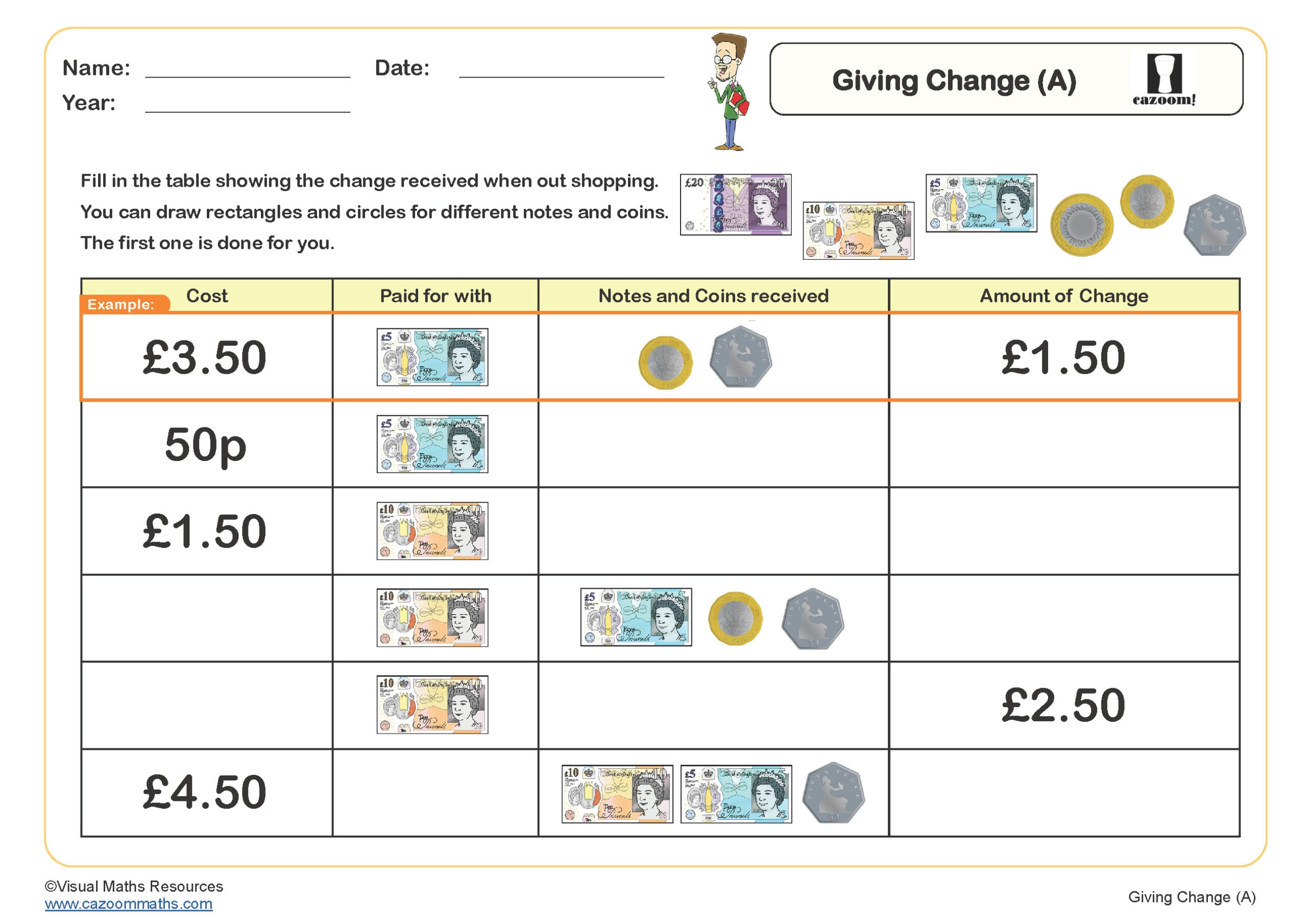 Pounds and Pence to Decimals Worksheet | Fun and Engaging Year 3, Year ...
