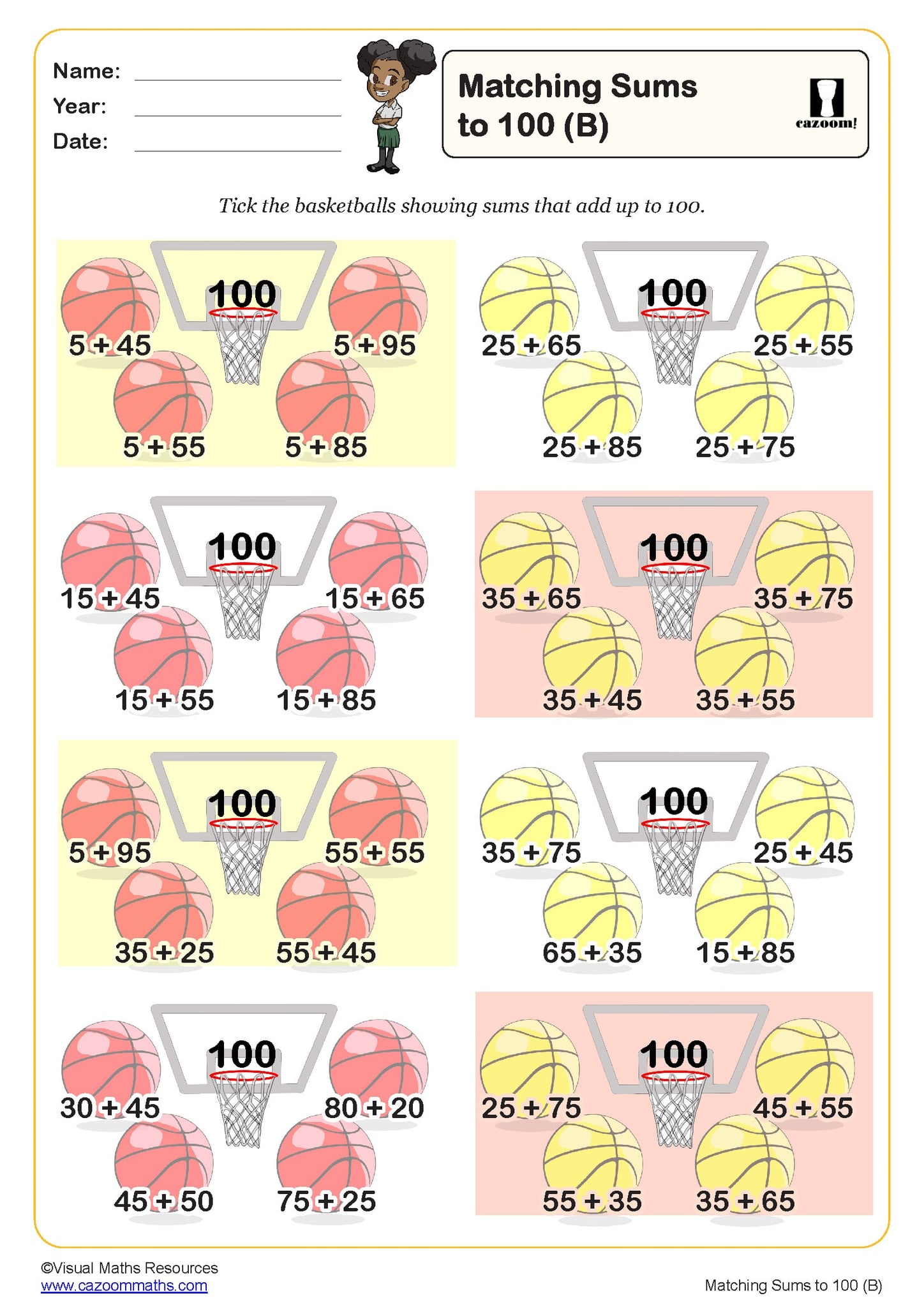 Match the Answers (A) Worksheet | Fun and Engaging Year 1 PDF Worksheets