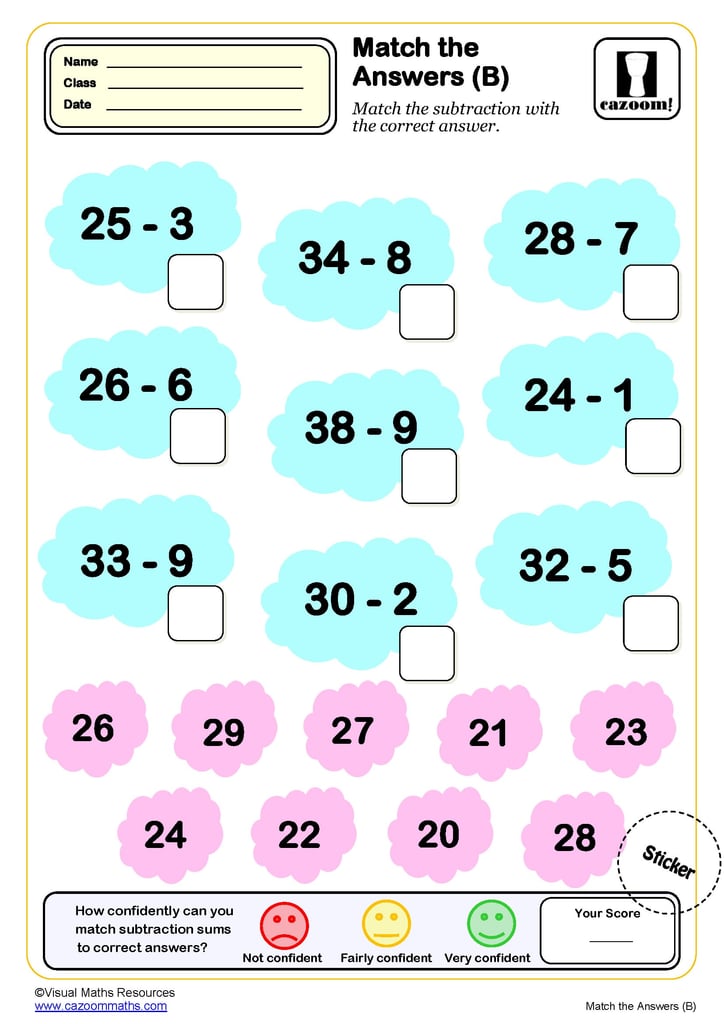 Matching sums to 100 (A) Worksheet | Key Stage 1 PDF Addition Worksheets