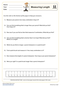 Measuring Length Worksheet | PDF printable Number Worksheets