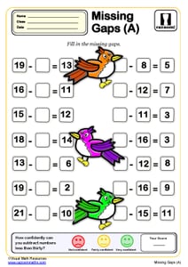 MissingGaps (B) Worksheet (Without a Number Line) | Fun and Engaging ...