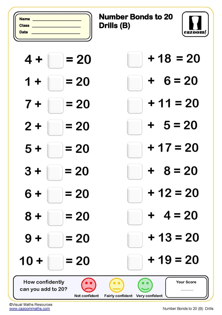 Number bond to 100 Drills (B) Worksheet (50 questions) | Fun and ...