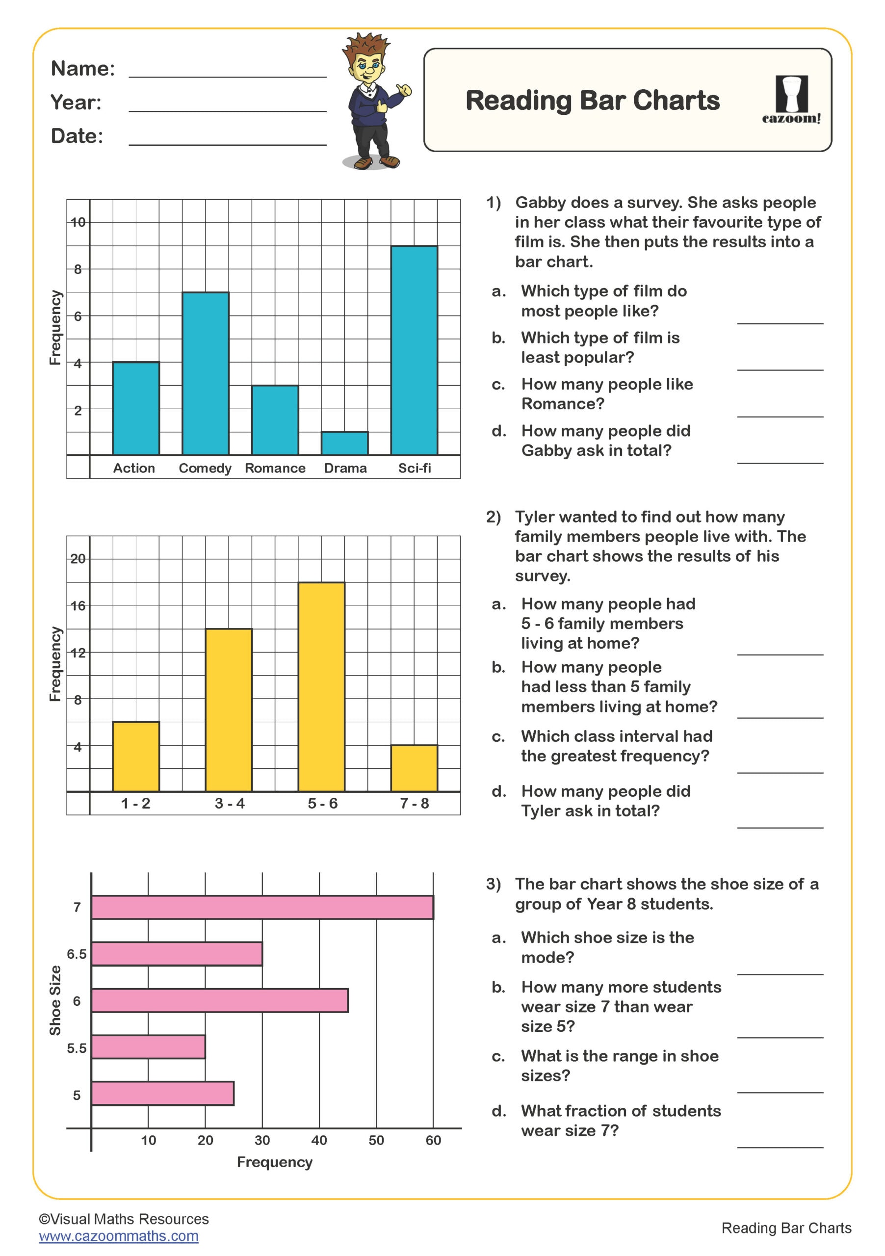 KS1 and KS2 Statistics Worksheets - Printable GCSE Maths Statistics ...