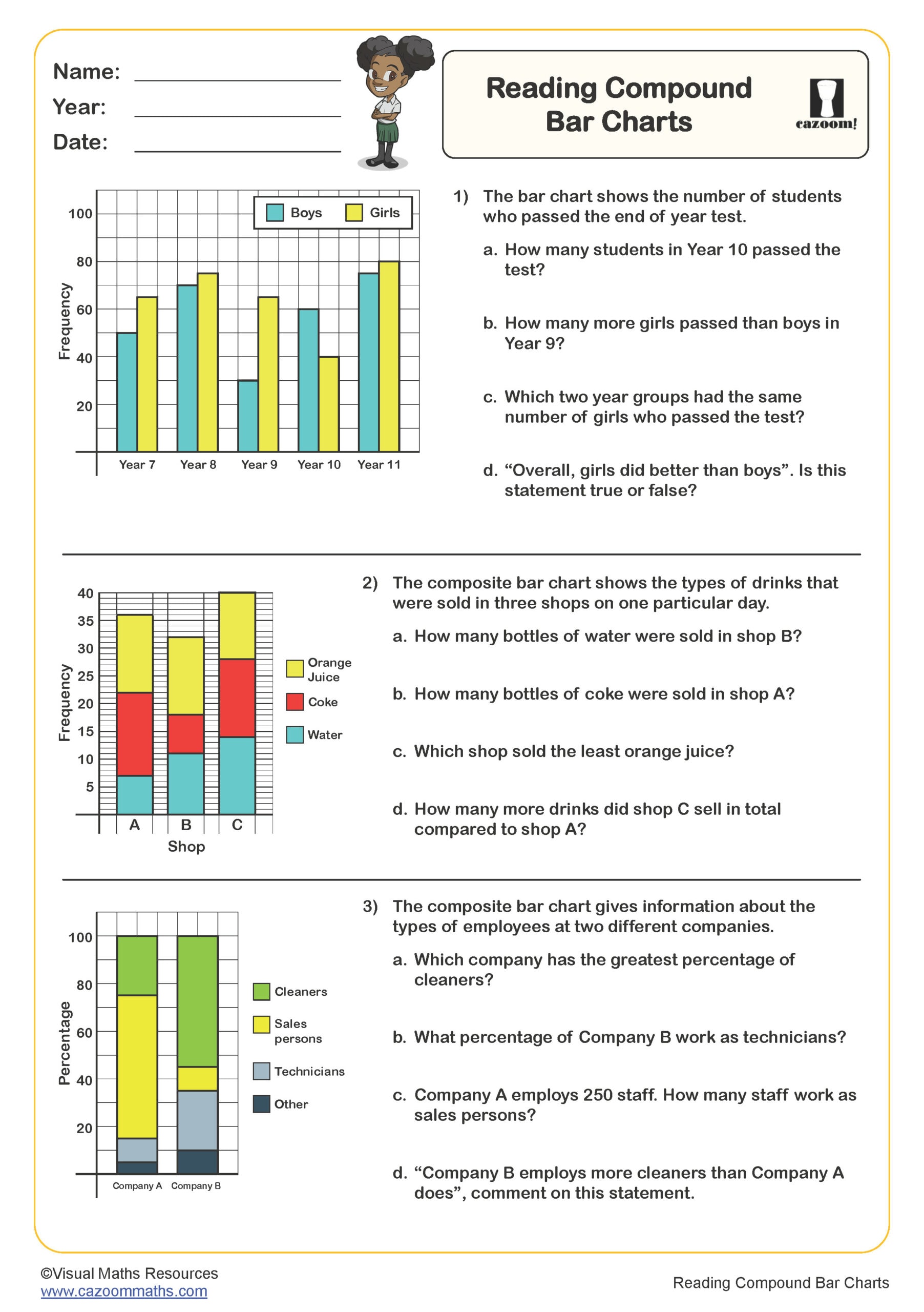 KS1 and KS2 Statistics Worksheets - Printable GCSE Maths Statistics ...