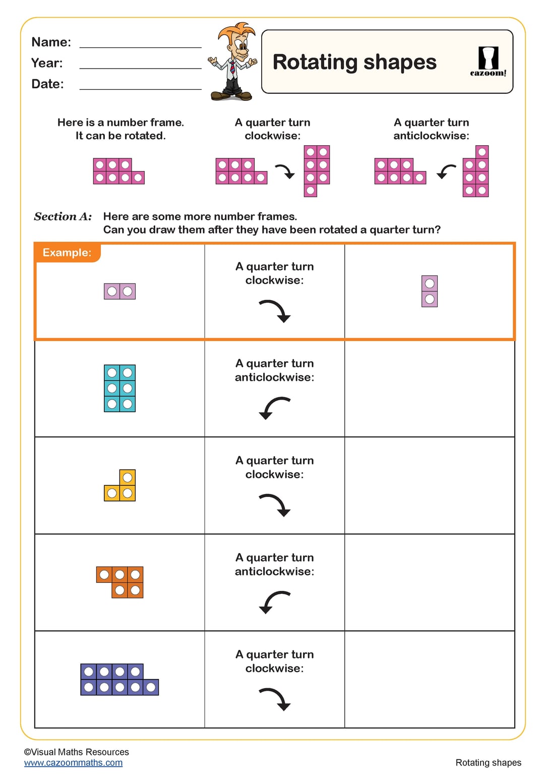 Rotating Shapes Worksheet | Fun and Engaging Year 1 PDF Worksheets