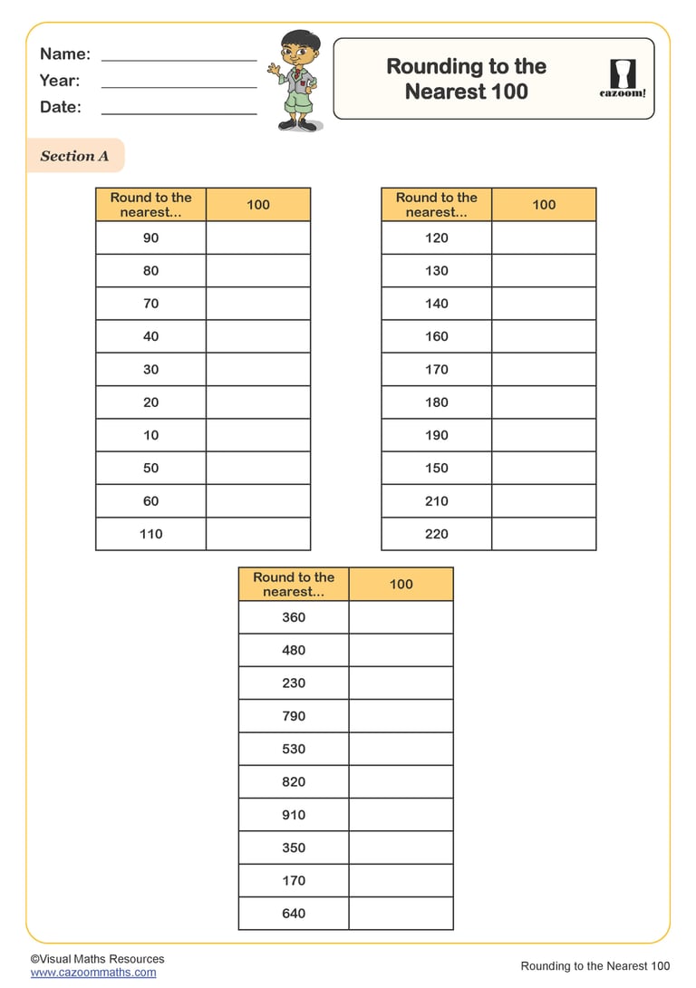Rounding to the Nearest 100 Worksheet | PDF printable Number Worksheets