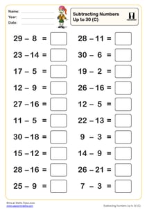 Subtraction Wheels Worksheet (Subtracting up to 4) | Key Stage 1 PDF ...