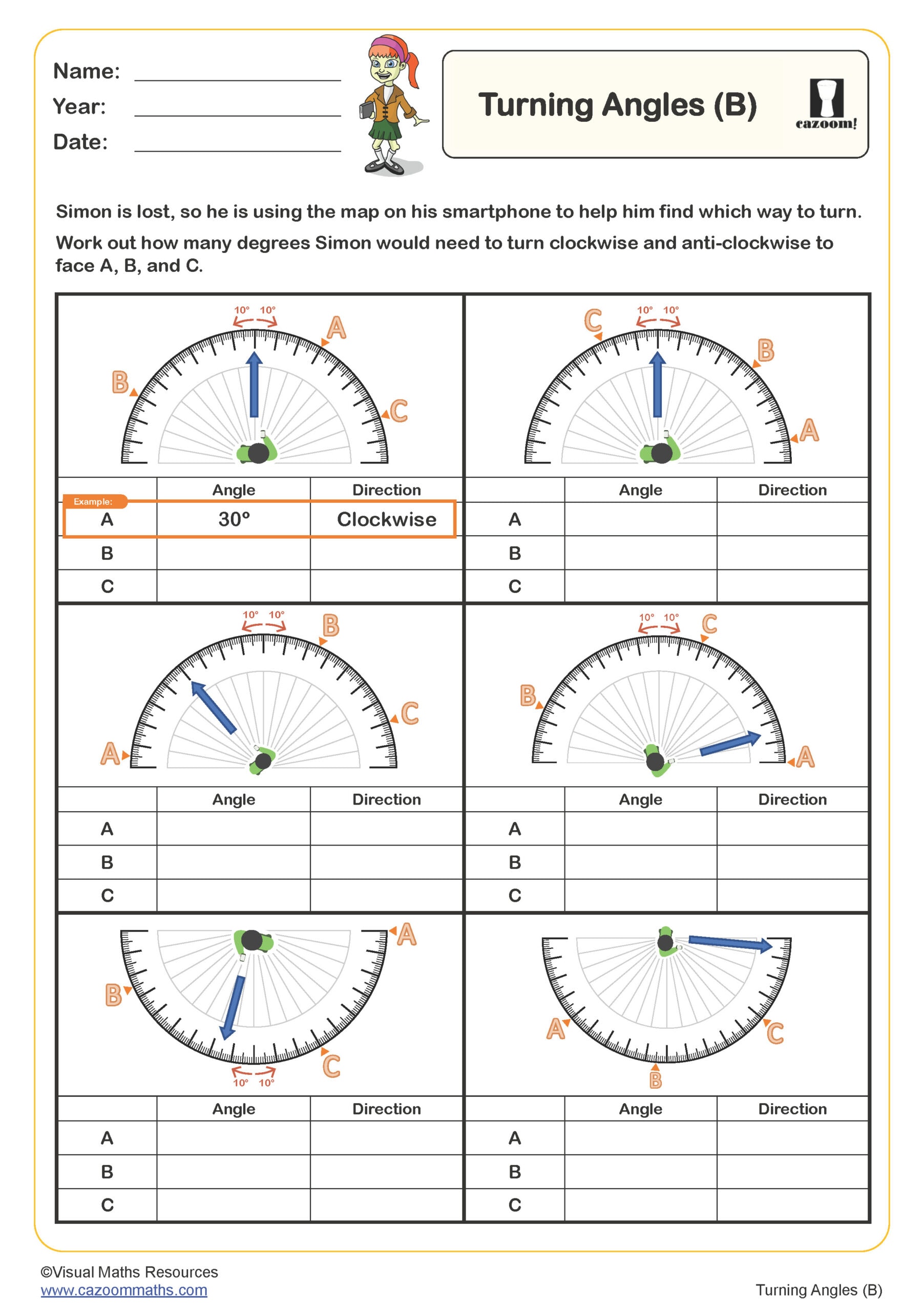 Drawing and Measuring Angles Worksheet | PDF printable Geometry Worksheets
