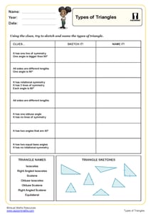 Types of Triangles Worksheet | Fun and Engaging Year 4 PDF Worksheets