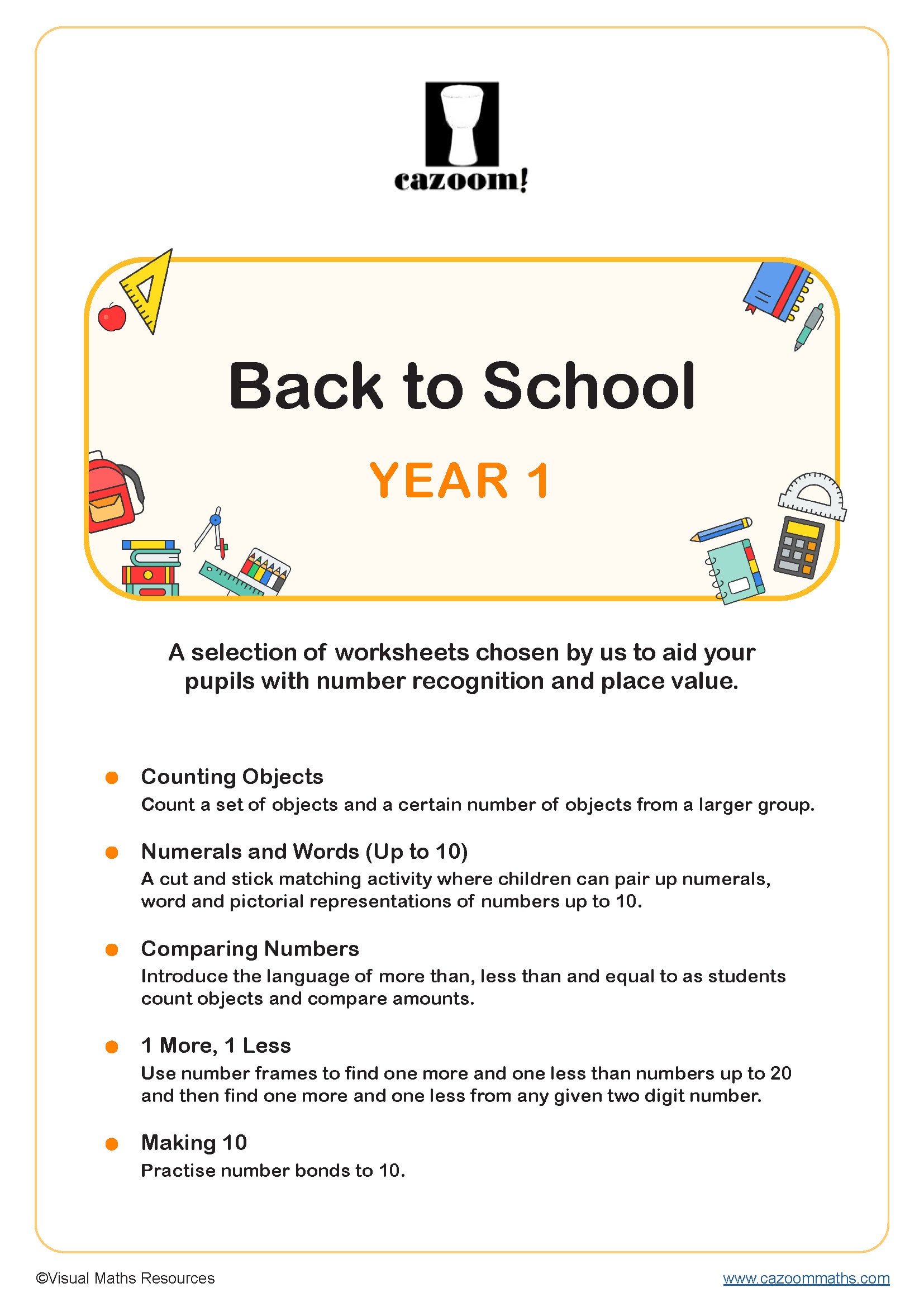 Back to School Maths Worksheets - Fun Printable Back to School Packs