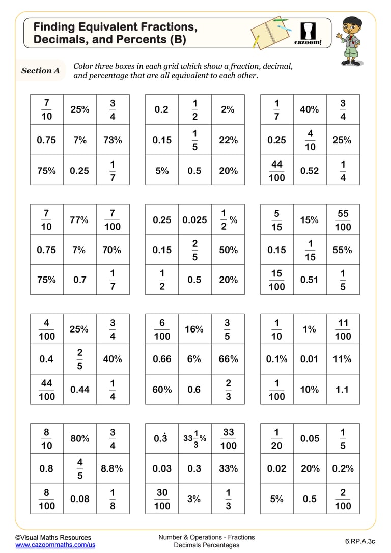 Finding fractions of a set of objects (C) Worksheet | PDF printable ...