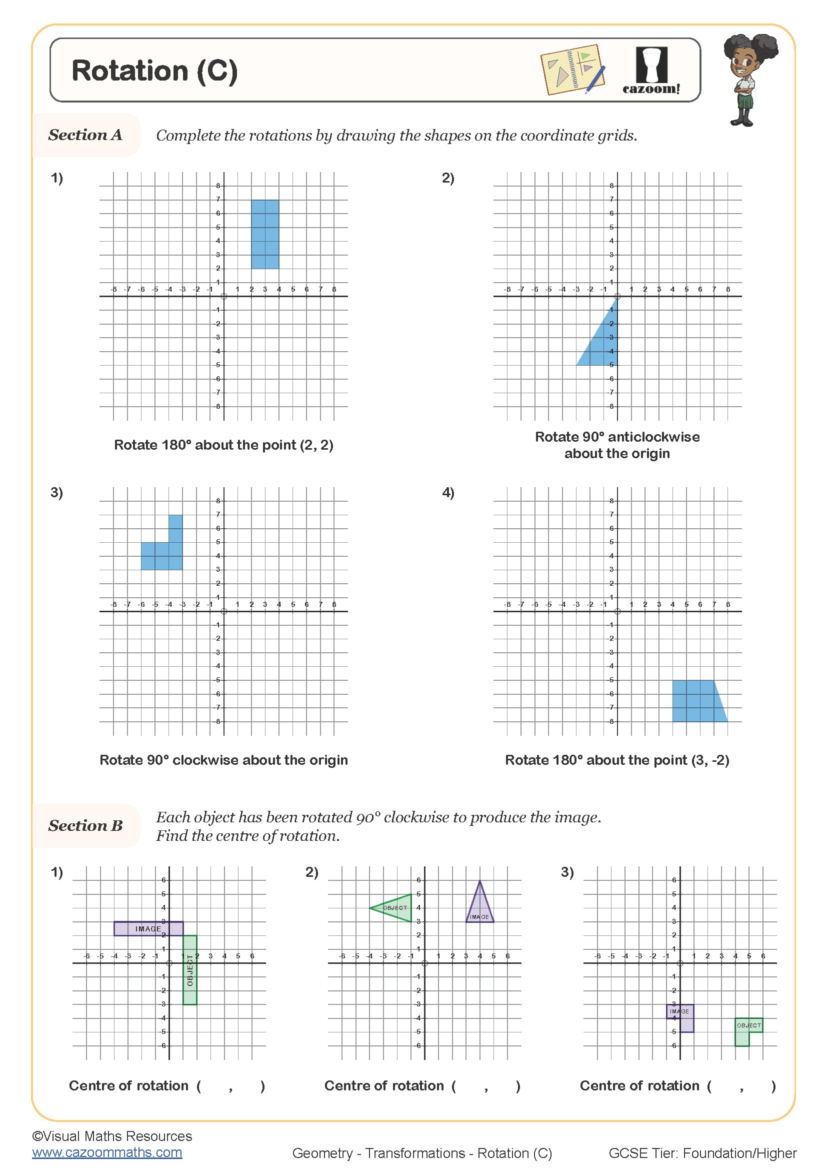 Year 7 Transformations Worksheets | PDF Printable Worksheets