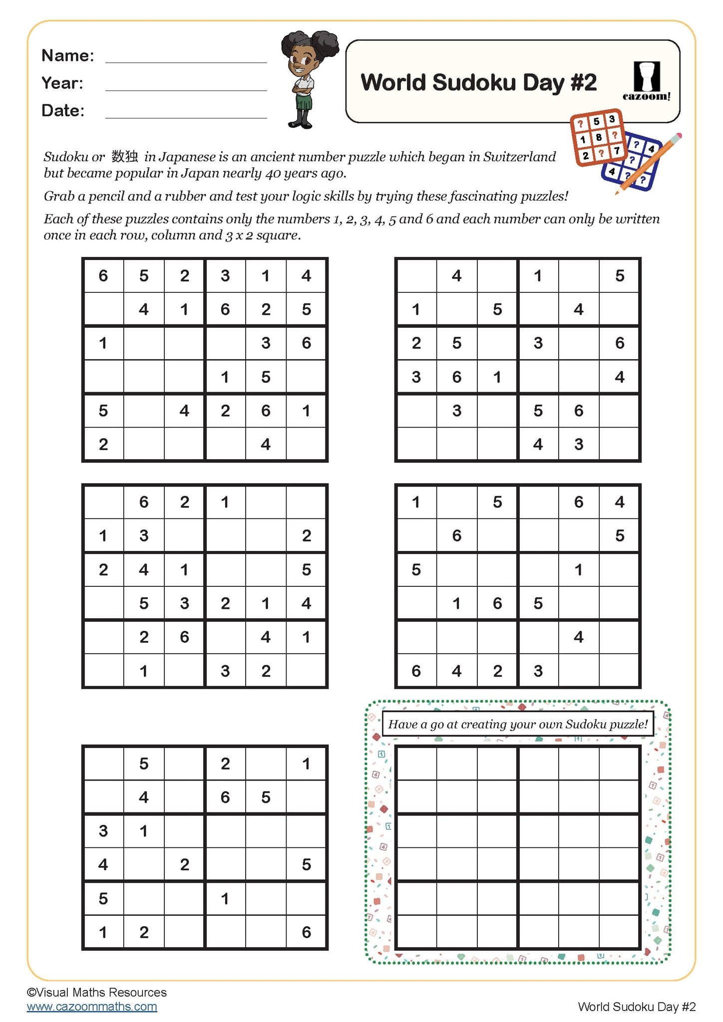 World Sudoku Day Worksheets - Fun Printable Sudoku Worksheets