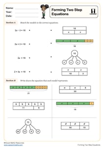 Forming Two Step Equations Worksheet | Fun and Engaging Year 6 PDF ...