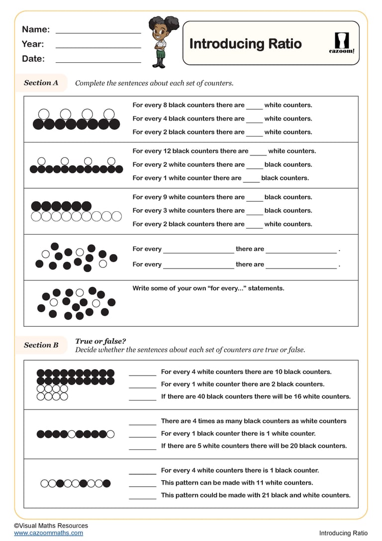 Introducing Ratio Worksheet | PDF printable Number Worksheets