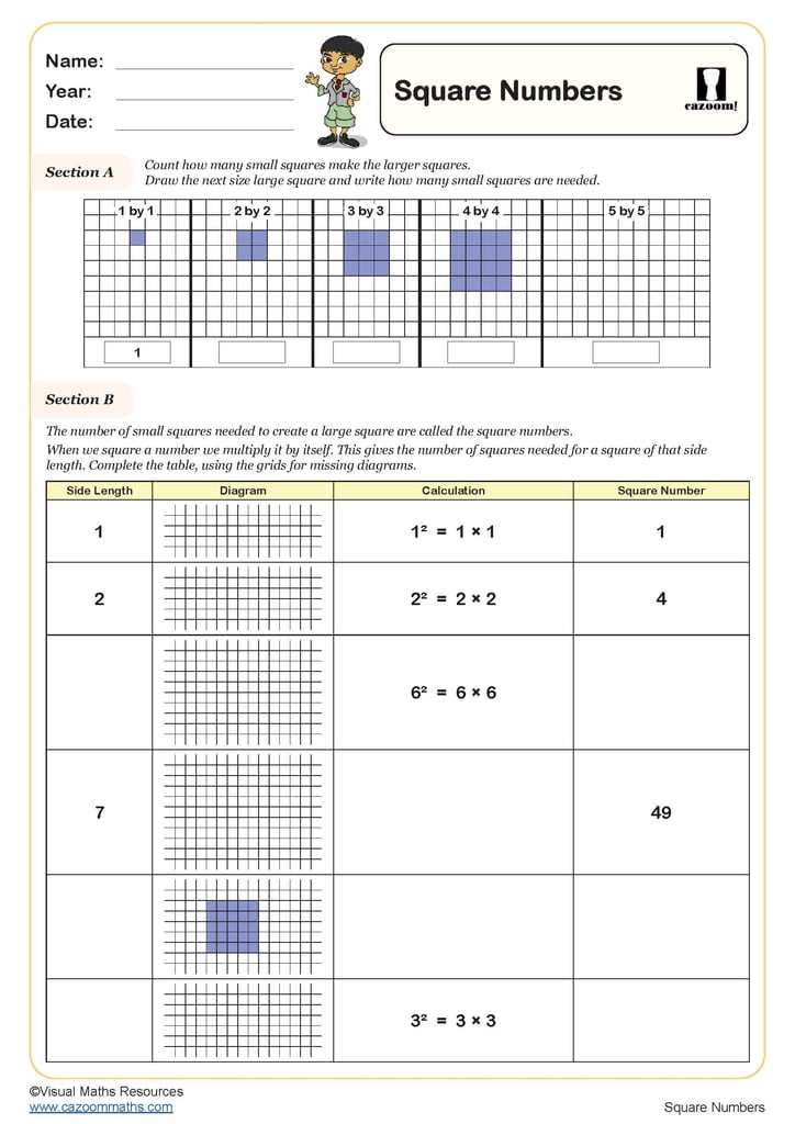 Square Numbers, Cube numbers and other Powers Worksheet | Fun and ...