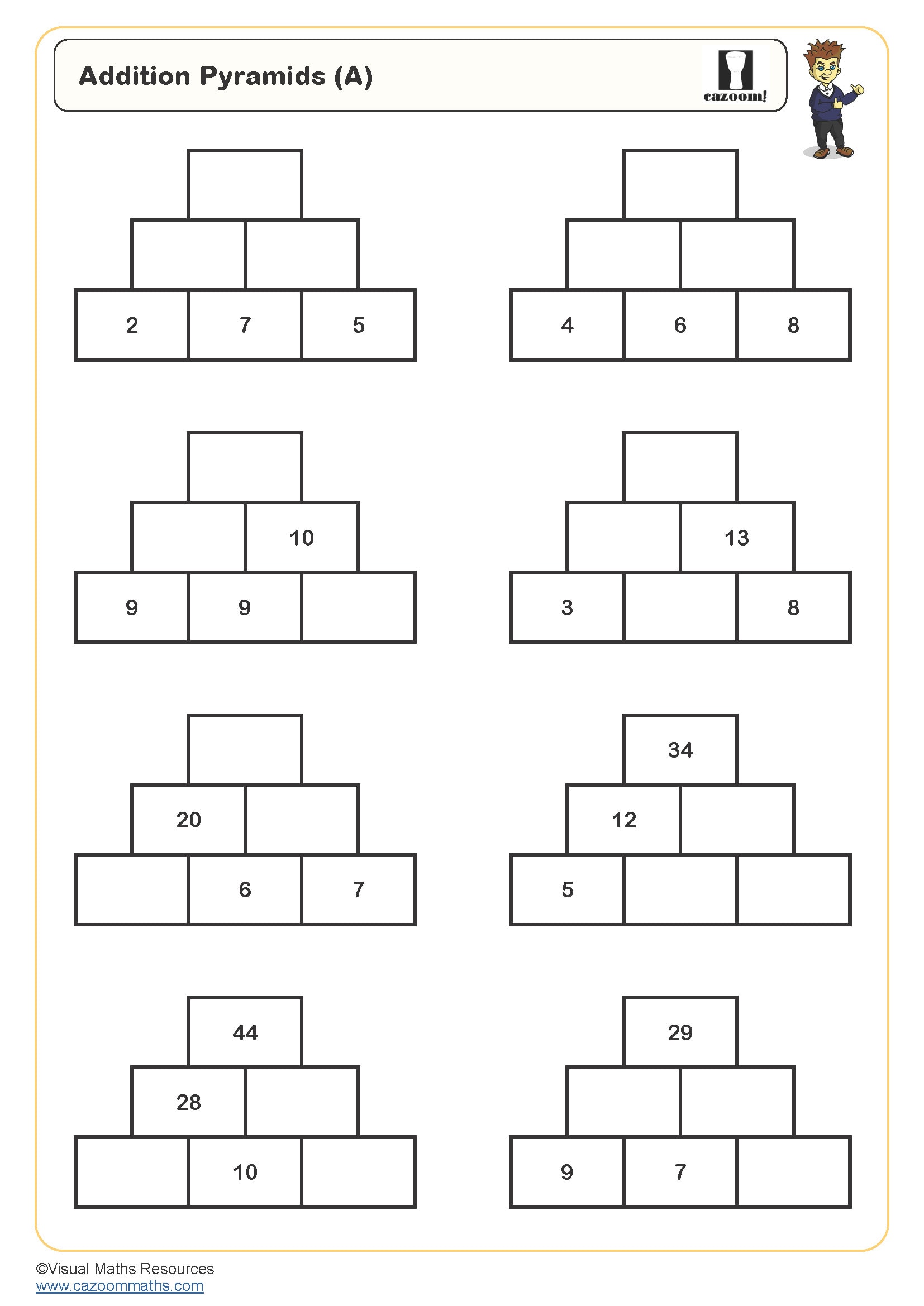 Addition Pyramids | FREE Teaching Resources