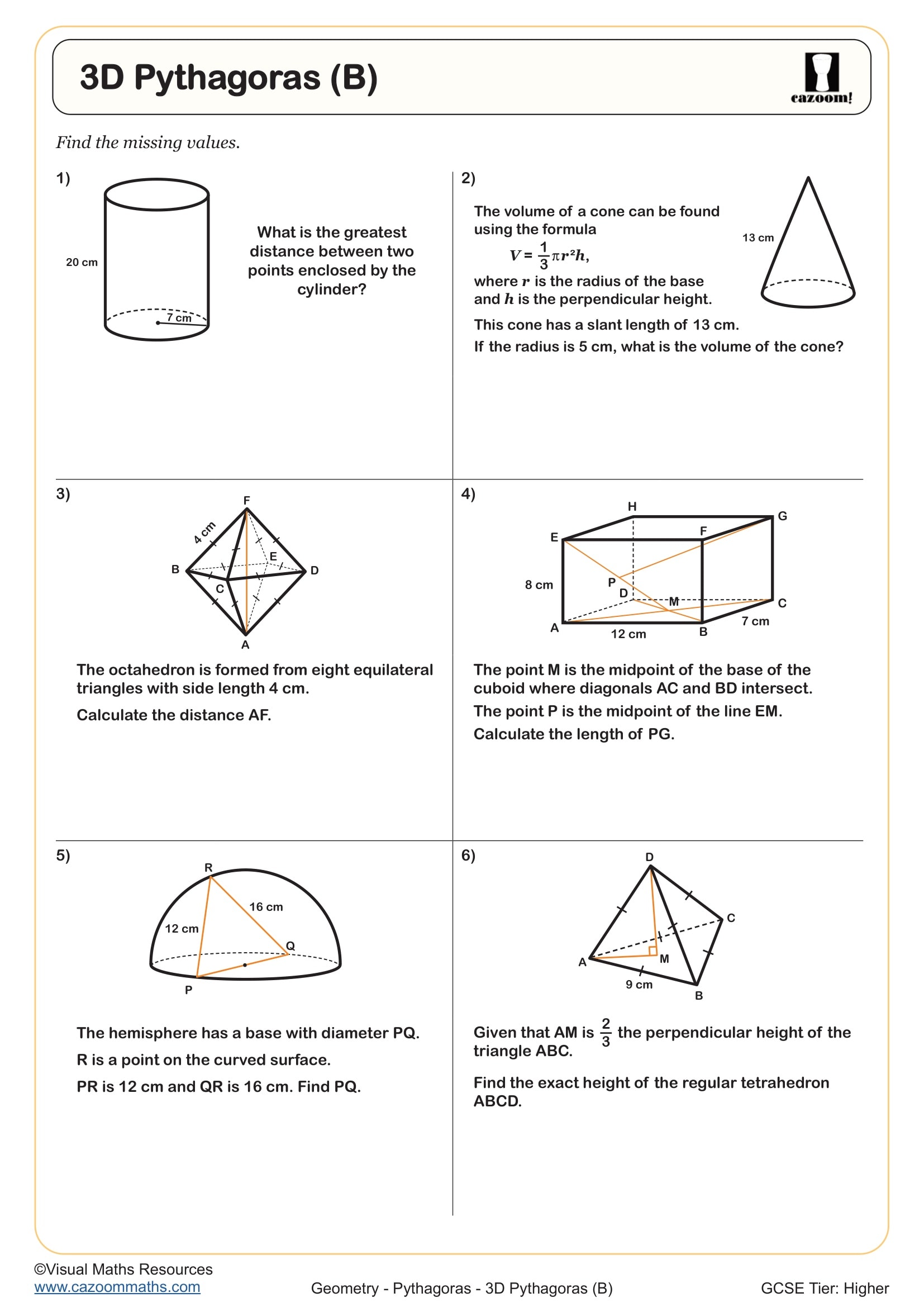 Pythagoras Theorem Worksheets | Printable PDF Pythagoras Worksheet