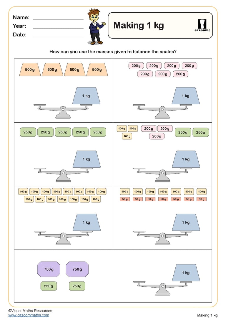 Making One Worksheet | Key Stage 2 PDF Number Worksheets