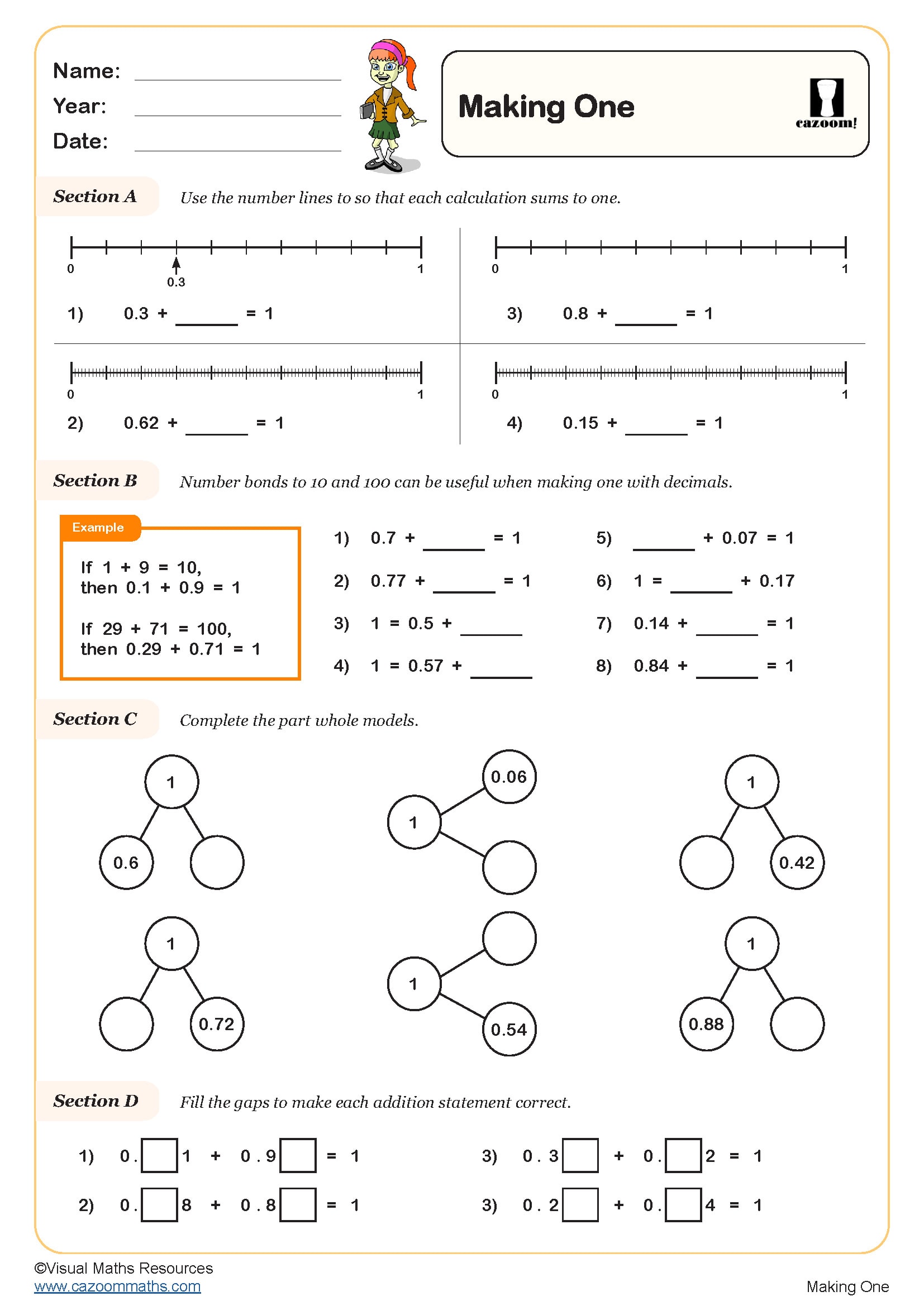 KS2 Part Whole Models Worksheets | PDF Printable Worksheets