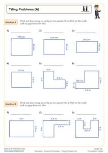 Tiling Problems (A) Worksheet | Key Stage 2 PDF Measurement Worksheets