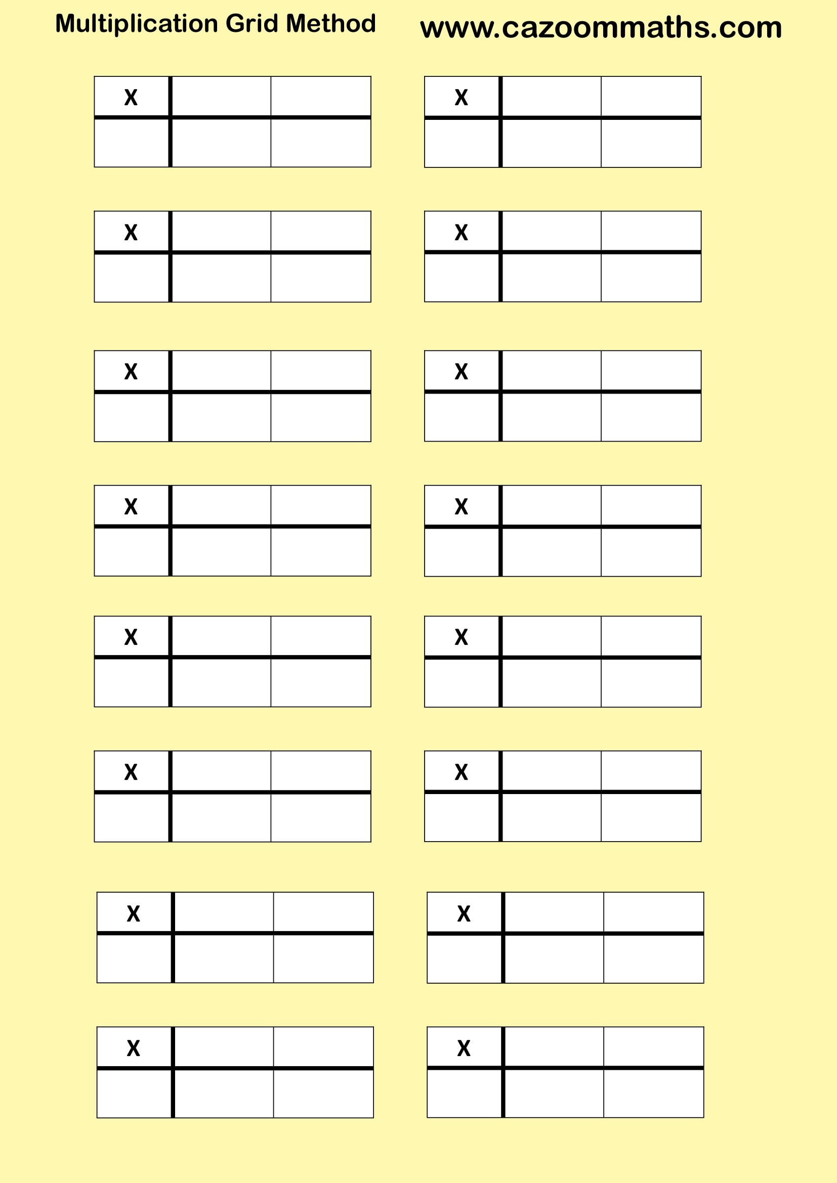 Multiplication Grid Method | FREE Teaching Resources