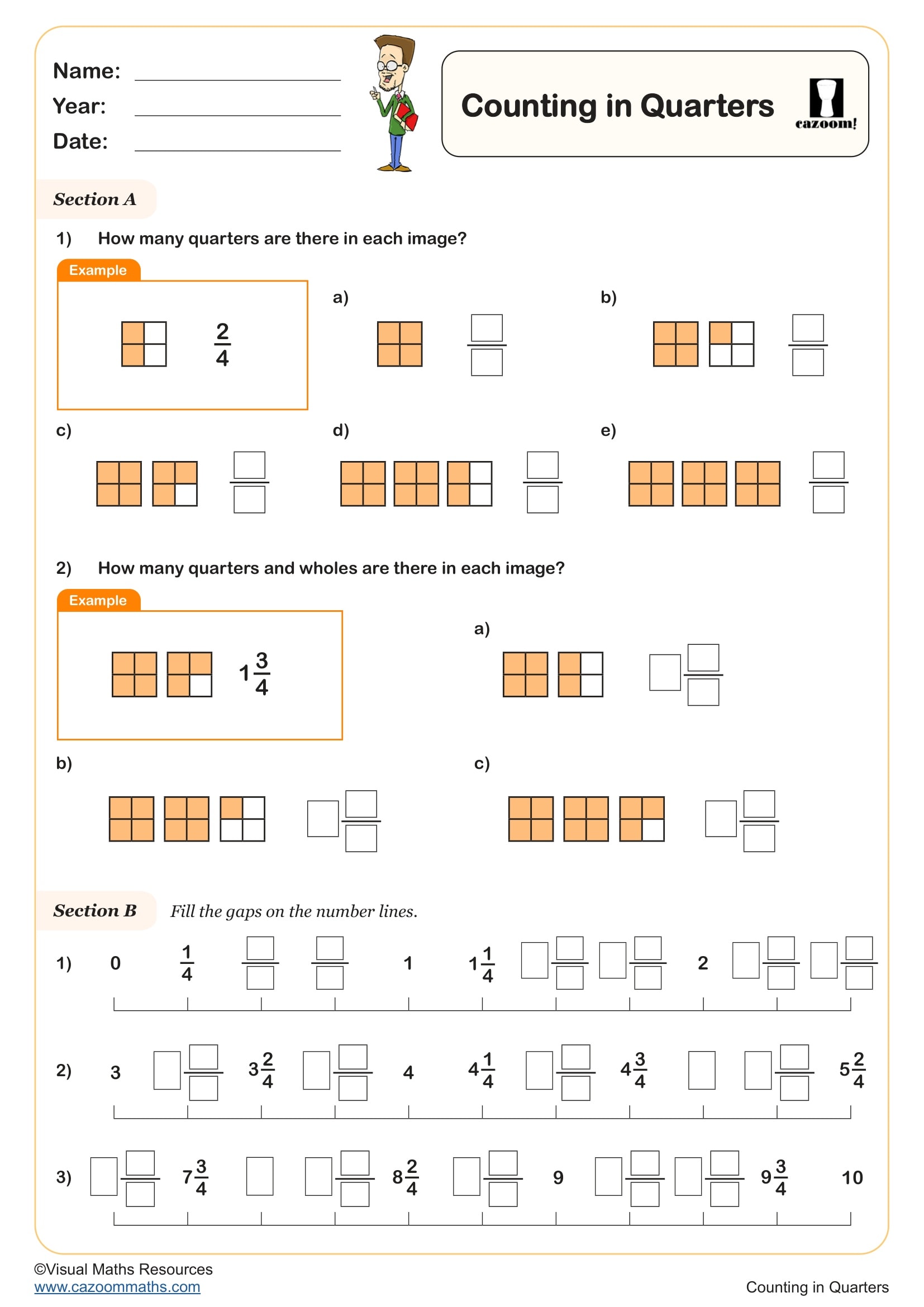 Counting in Quarters | Fun and Engaging Year 2 Maths Worksheet