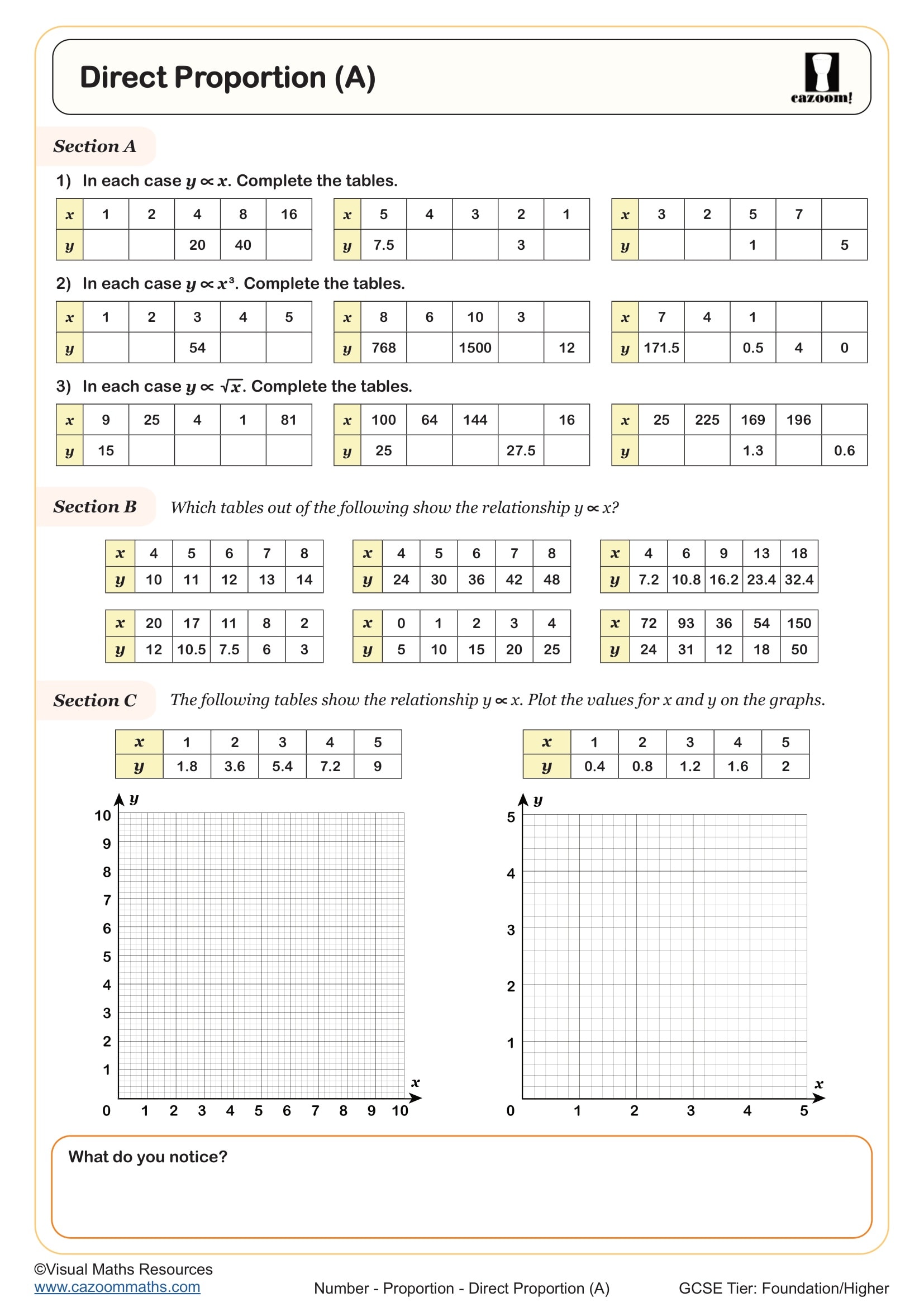 KS3 Proportion Worksheets with Answers