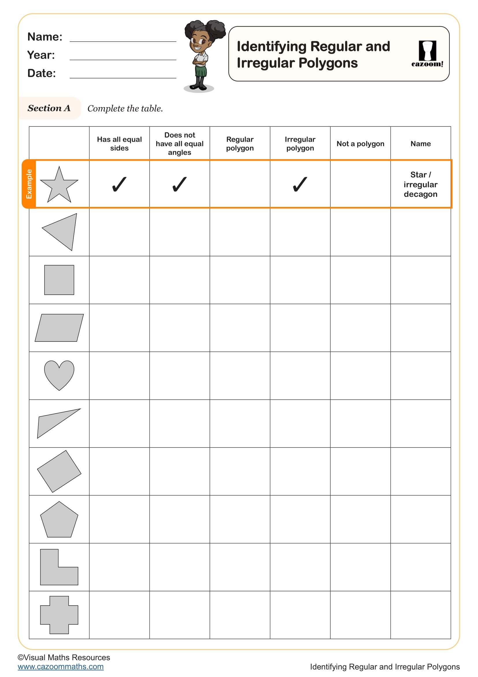 Identifying Regular and Irregular Polygons | Printable Key Stage 2 ...