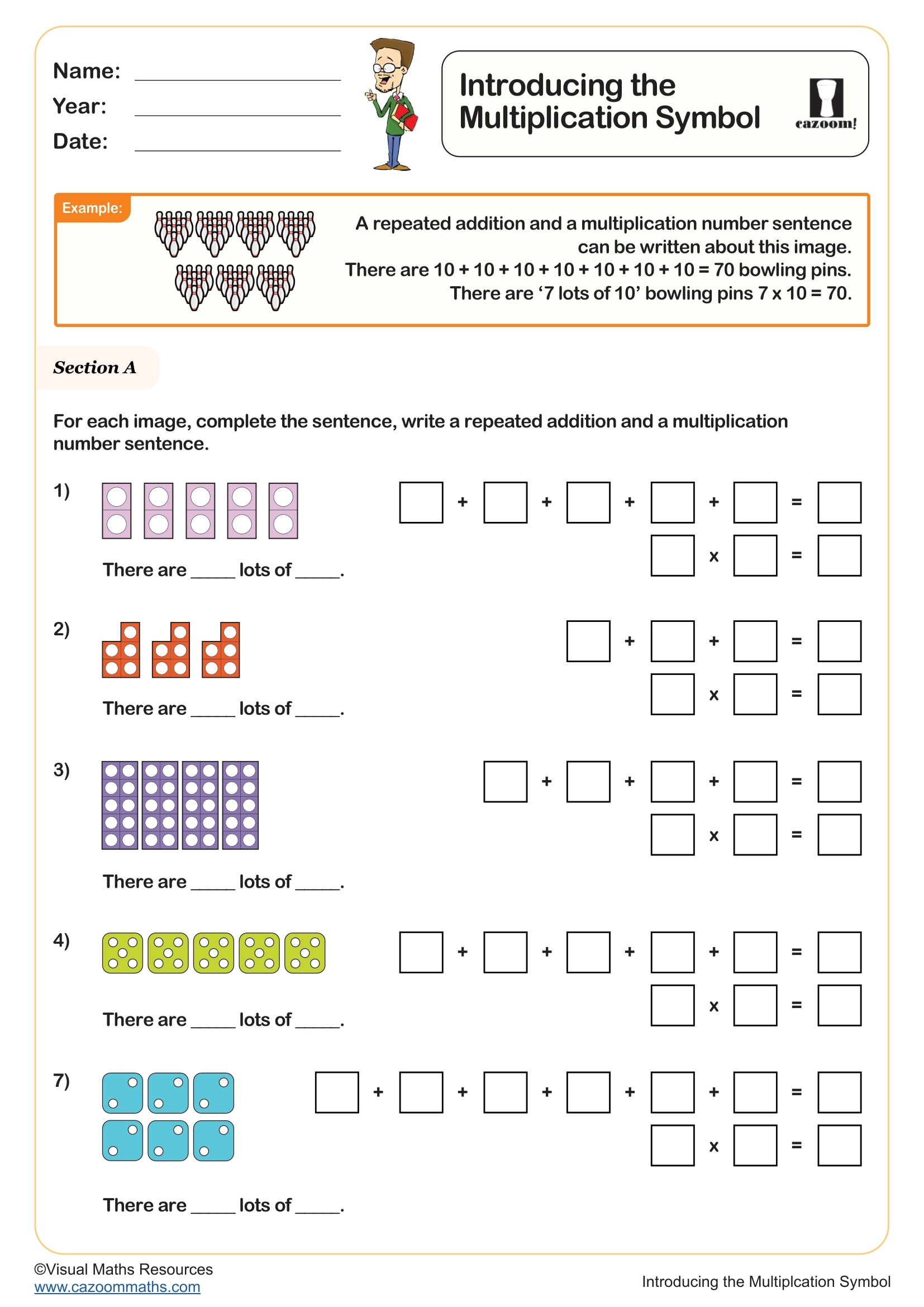 Introducing the Multiplication Symbol | Fun and Engagung Key Stage 1 ...