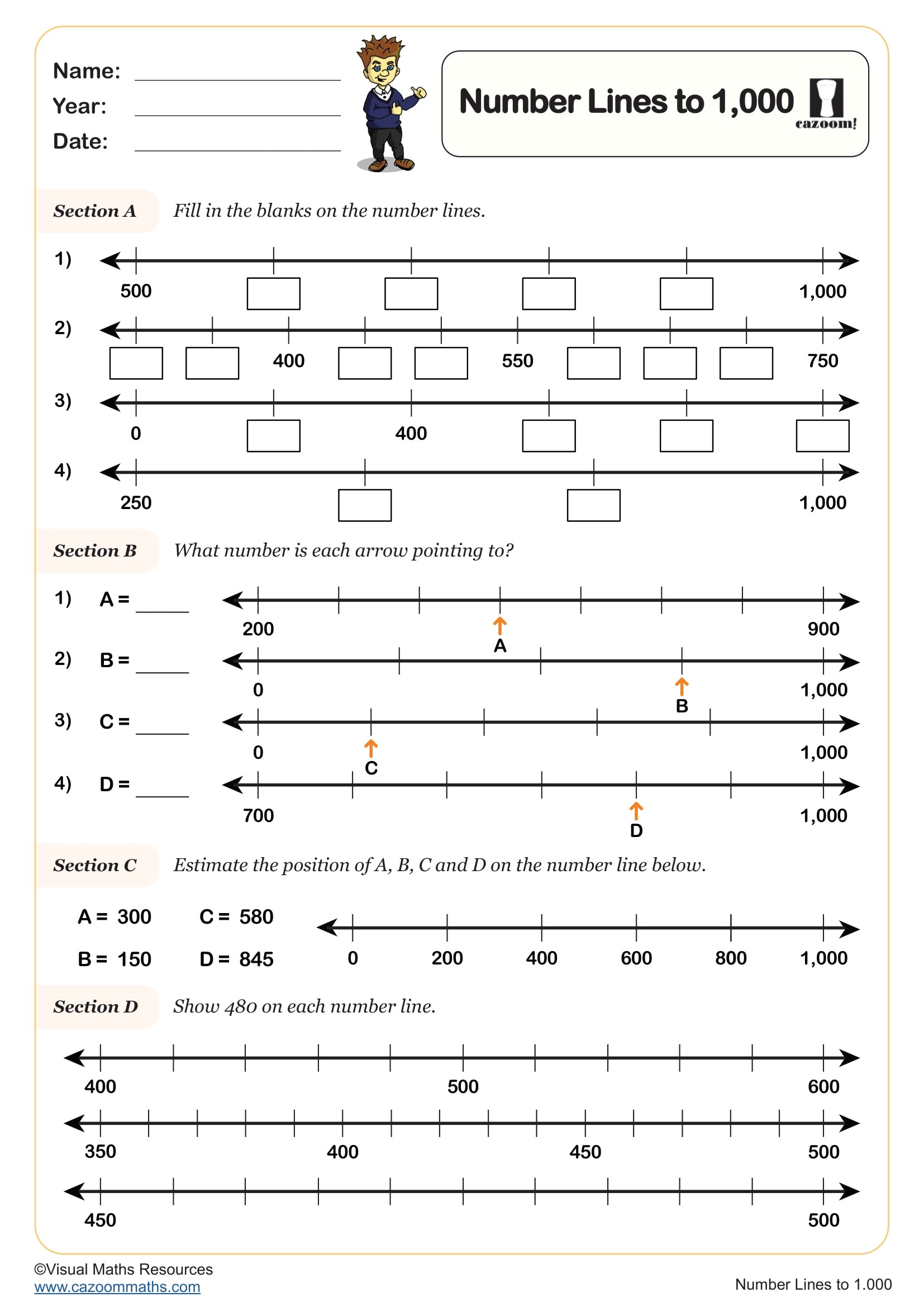 Negative Number Lines -10 to 10 | FREE Teaching Resources