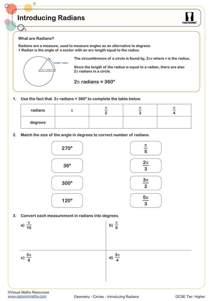 Introducing Radians Fun And Engaging PDF Geometry Worksheet introducing-radians-fun-and-engaging-pdf-geometry-worksheet