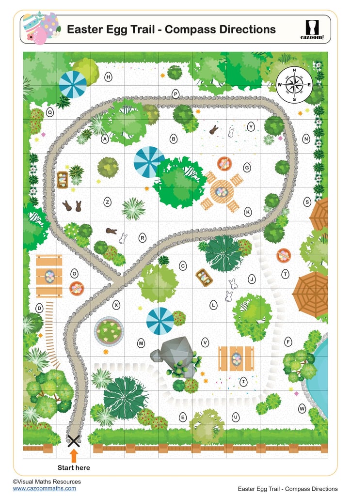 Easter Egg Trail - Compass Directions Worksheet | Fun Printable KS2 ...