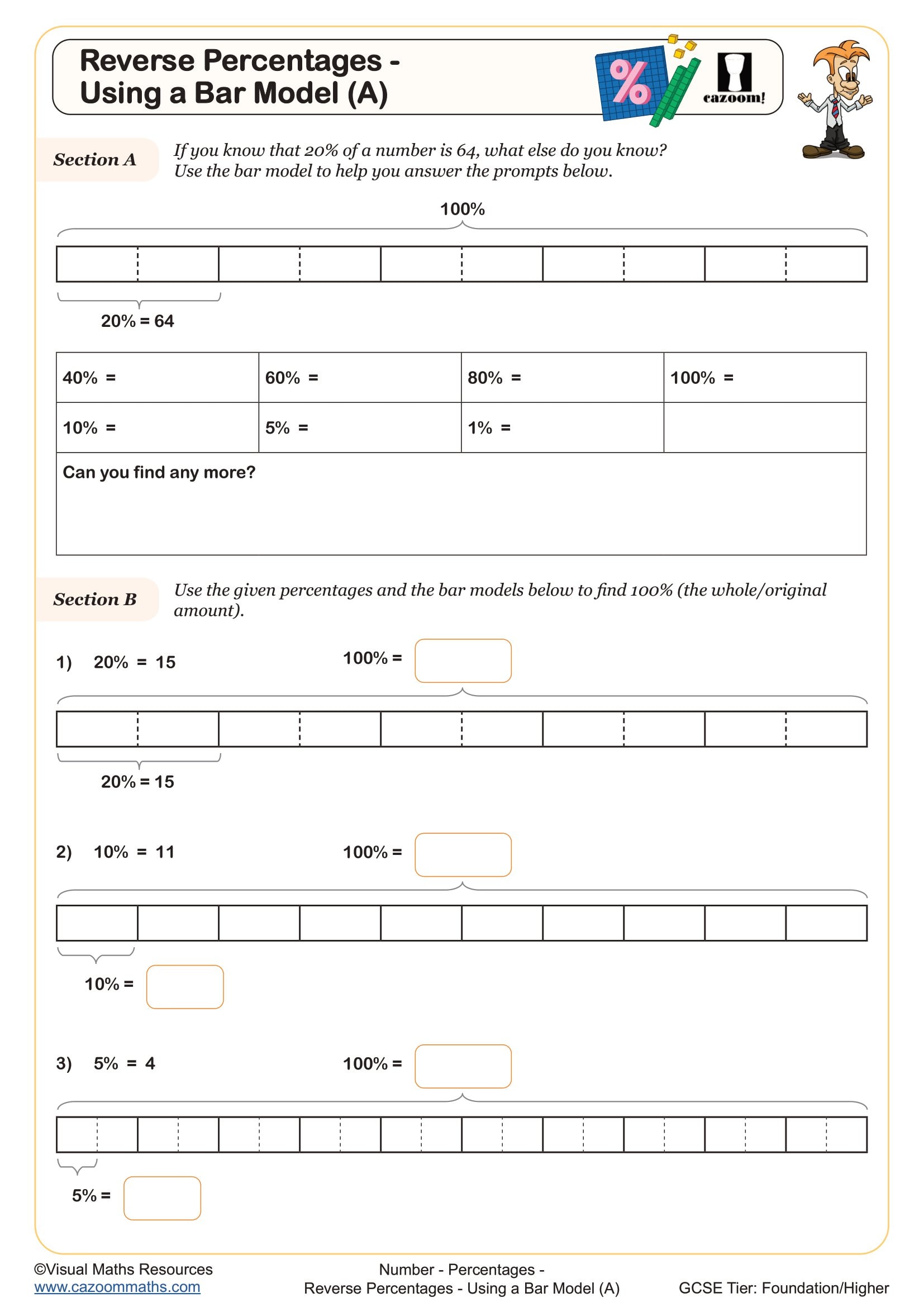 Year 8 Percentages Worksheets | PDF Printable Worksheets