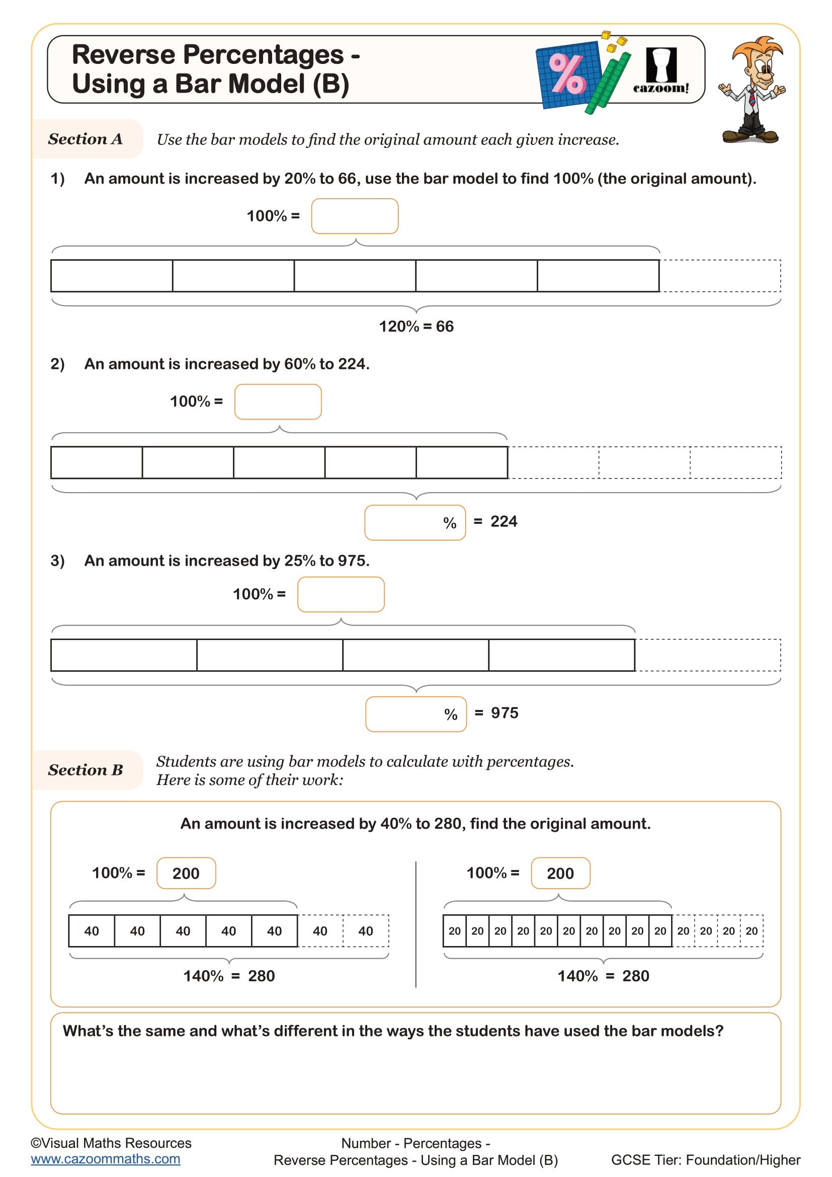 Year 8 Percentages Worksheets | PDF Printable Worksheets