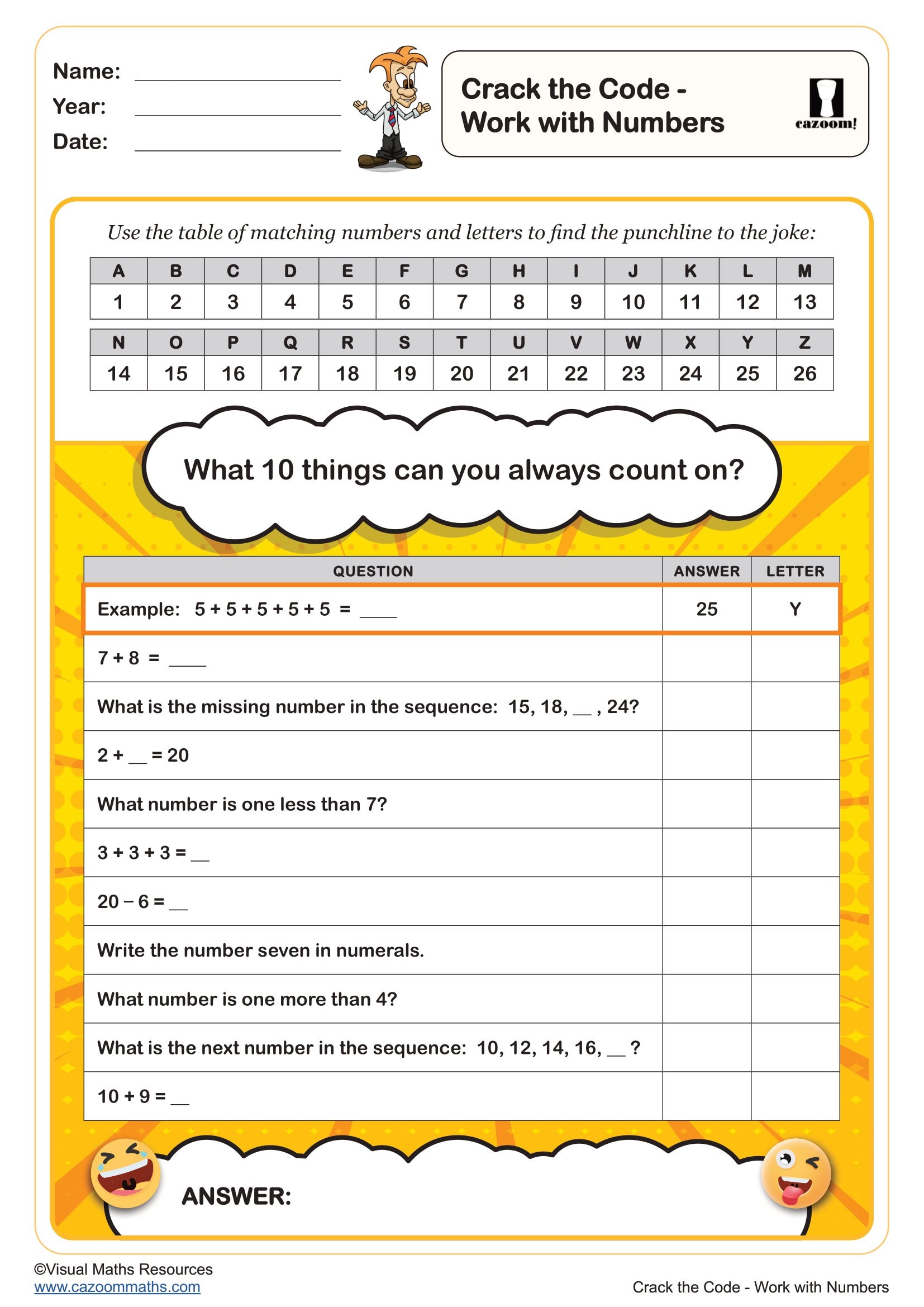 Crack the Code - Fractions Worksheet | Fun and Engaging Year 3 and Year ...